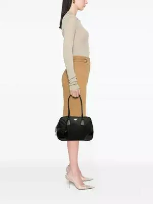 Prada Soft Calf Trimmed Bauletto Bag Handbag