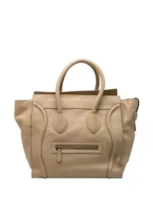 Celine Mini Grained Calfskin Luggage Tote Bag - Brown