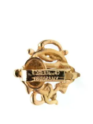 Dior Plated Logo Clip-on Earrings - Gold