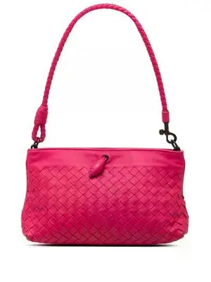 Bottega Veneta Nappa Intrecciato Frame Pochette Shoulder Bag - Pink