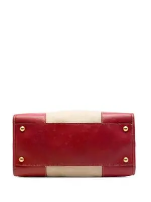 Prada Canapa Saffiano Trimmed Canvas Satchel
