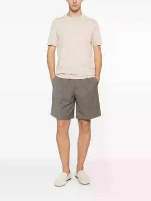 Emporio Armani Logo-embroidered T-shirt - Neutrals