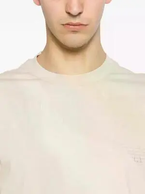 Emporio Armani Logo-embroidered T-shirt - Neutrals