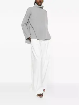 LA JULIE CASHMERE Ribbed-knit Roll Neck Sweater