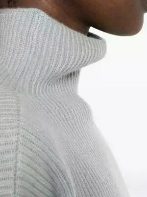 LA JULIE CASHMERE Ribbed-knit Roll Neck Sweater