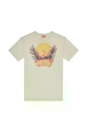 DIESEL® Phoenix-print Cotton T-shirt - Neutrals