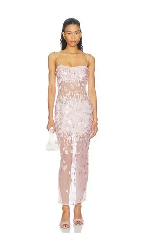 Retrofete Mischa Sequin Midi Dress - Pink