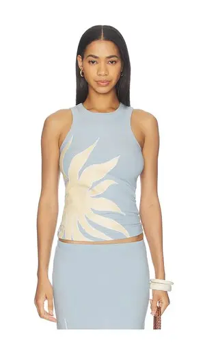 NEVER FULLY DRESSED Rib Tank With Sun Graphic