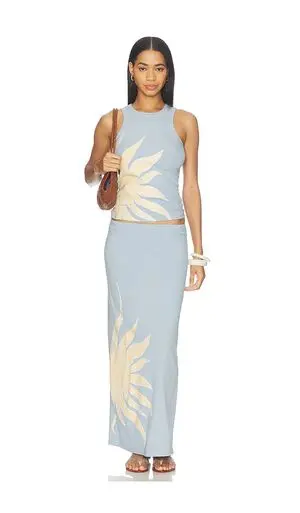 NEVER FULLY DRESSED Rib Tank With Sun Graphic