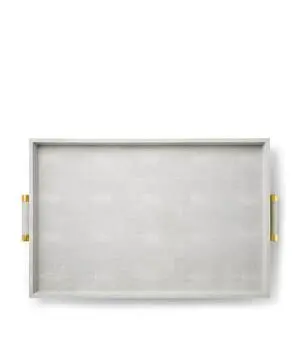 Aerin Shagreen Classic Butler's Tray With Brass Handles