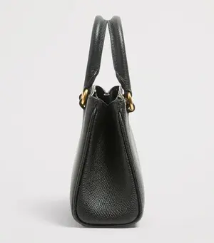 Valentino Garavani Mini Leather Vlogo Signature Top-handle Bag - Black