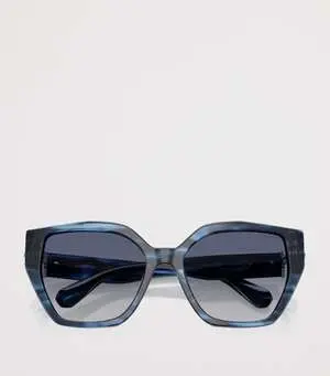 SWAROVSKI Sk6044u Irregular Sunglasses With Crystal Embellishments - Blue