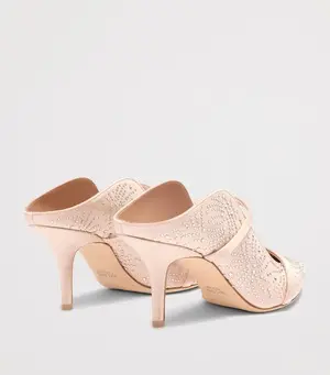 MALONE SOULIERS Satin Crystal-embellished Stiletto Heeled Mules - Metallic