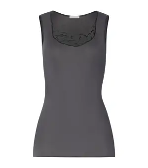 Hanro Cotton Belen Lace Trim Tank Top