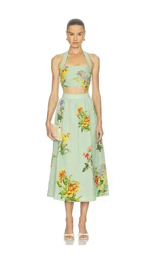 Hemant & Nandita Cropped Halter Top - Mint