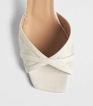 MALONE SOULIERS Raffia-leather Mules