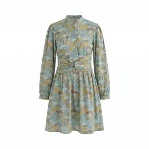 MAISON QALA Honeyflower Printed Dress With Twisted Waist Detail