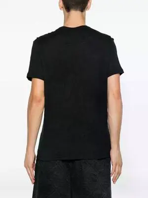 John Varvatos Floral-embroidered Crew-neck T-shirt
