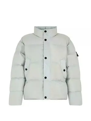 Stone Island Compass Badge Quilted Down Jacket - Blue
