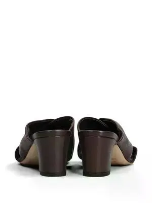JULIE DEE Crossover Strap Mules - Brown