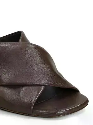 JULIE DEE Crossover Strap Mules - Brown