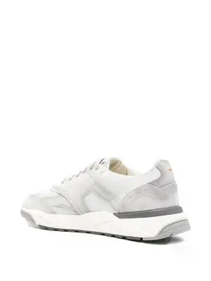 Santoni Panelled Leather Sneakers
