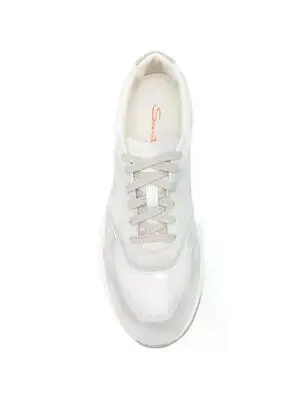 Santoni Panelled Leather Sneakers