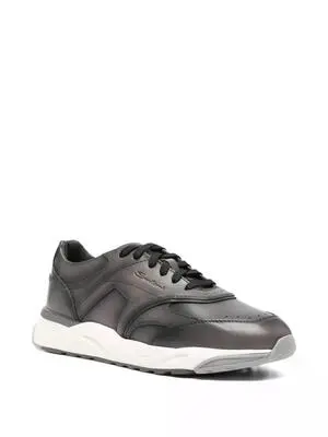 Santoni Panelled Leather Sneakers