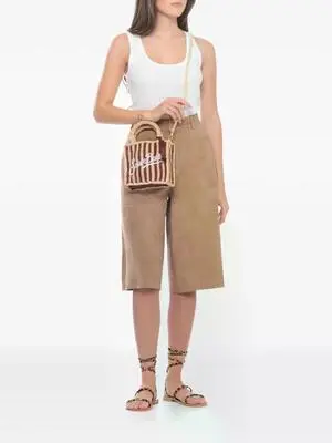 MC2 SAINT BARTH Mini Vanity Raffia Striped Tote Bag