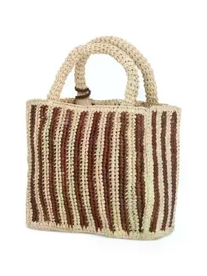 MC2 SAINT BARTH Mini Vanity Raffia Striped Tote Bag