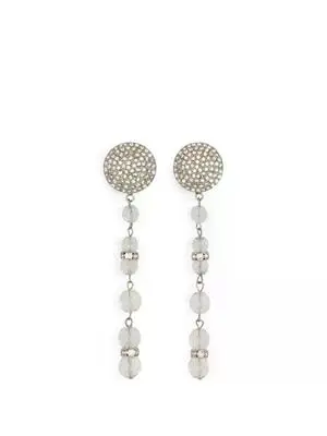Alessandra Rich Crystal Embellished Drop Earrings - Silver