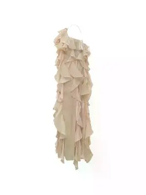 ACTUALEE Ruffled Halter-neck Maxi Dress