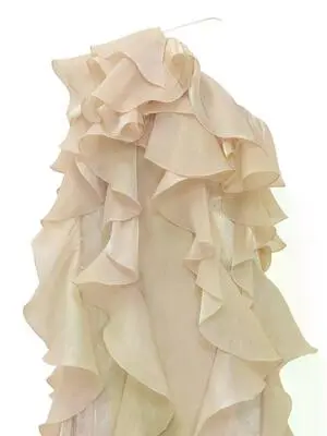 ACTUALEE Ruffled Halter-neck Maxi Dress