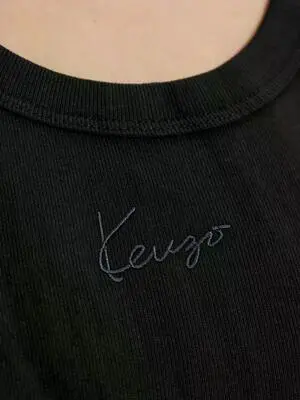 Kenzo Ribbed Cotton Logo Top - Black
