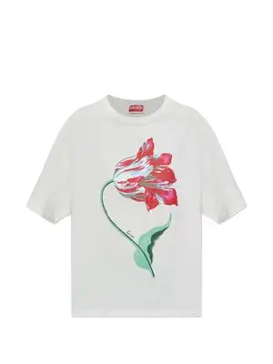 Kenzo Tulip Cotton T-shirt - Neutrals