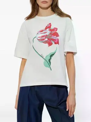 Kenzo Tulip Cotton T-shirt - Neutrals