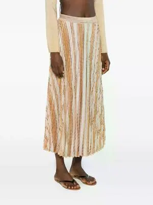 Missoni Zigzag Knit Pleated Midi Skirt