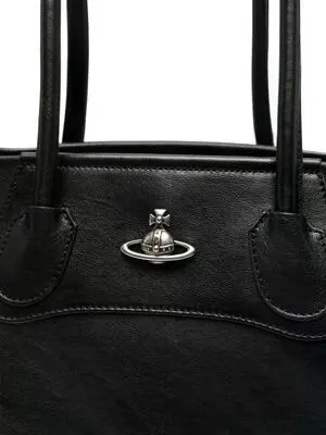 VIVIENNE WESTWOOD Orb Plaque Leather Tote Bag