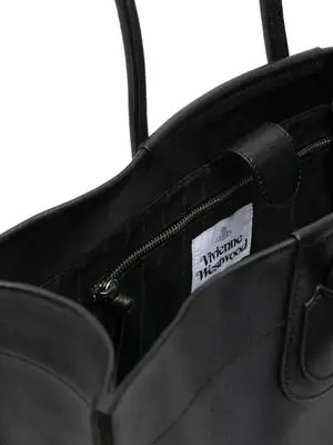 VIVIENNE WESTWOOD Orb Plaque Leather Tote Bag