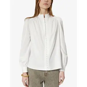 The Kooples High-neck Long-sleeve Cotton Shirt
