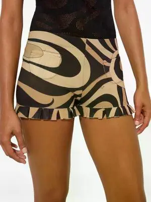 Emilio Pucci Marmo Print Stretch Mesh Shorts