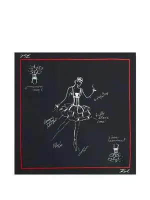 Karl Lagerfeld K/ballet Silk Scarf - Black