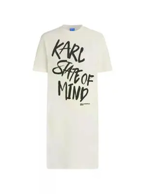 Karl Lagerfeld Slogan Print T-shirt Mini Dress - Neutrals