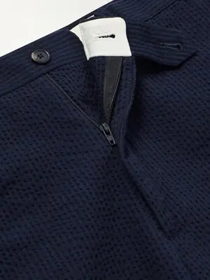 DE PETRILLO Straight-leg Cotton-seersucker Suit Trousers