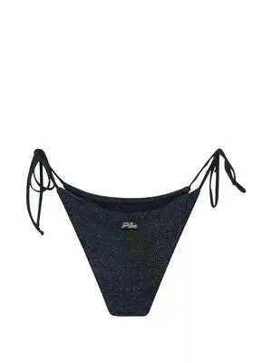 MC2 SAINT BARTH Black Crinkle Metallic Bikini Bottoms - Blue