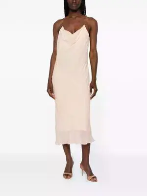 MUGLER Cowl Neck Backless Midi Dress