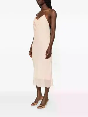 MUGLER Cowl Neck Backless Midi Dress