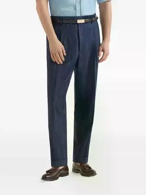 Brunello Cucinelli Chalk Stripe Virgin Wool Trousers