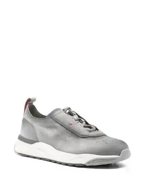 Santoni Perforated Leather Sneakers - Grey