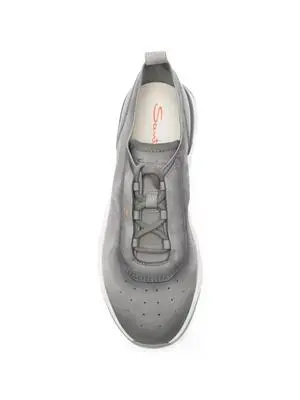 Santoni Perforated Leather Sneakers - Grey